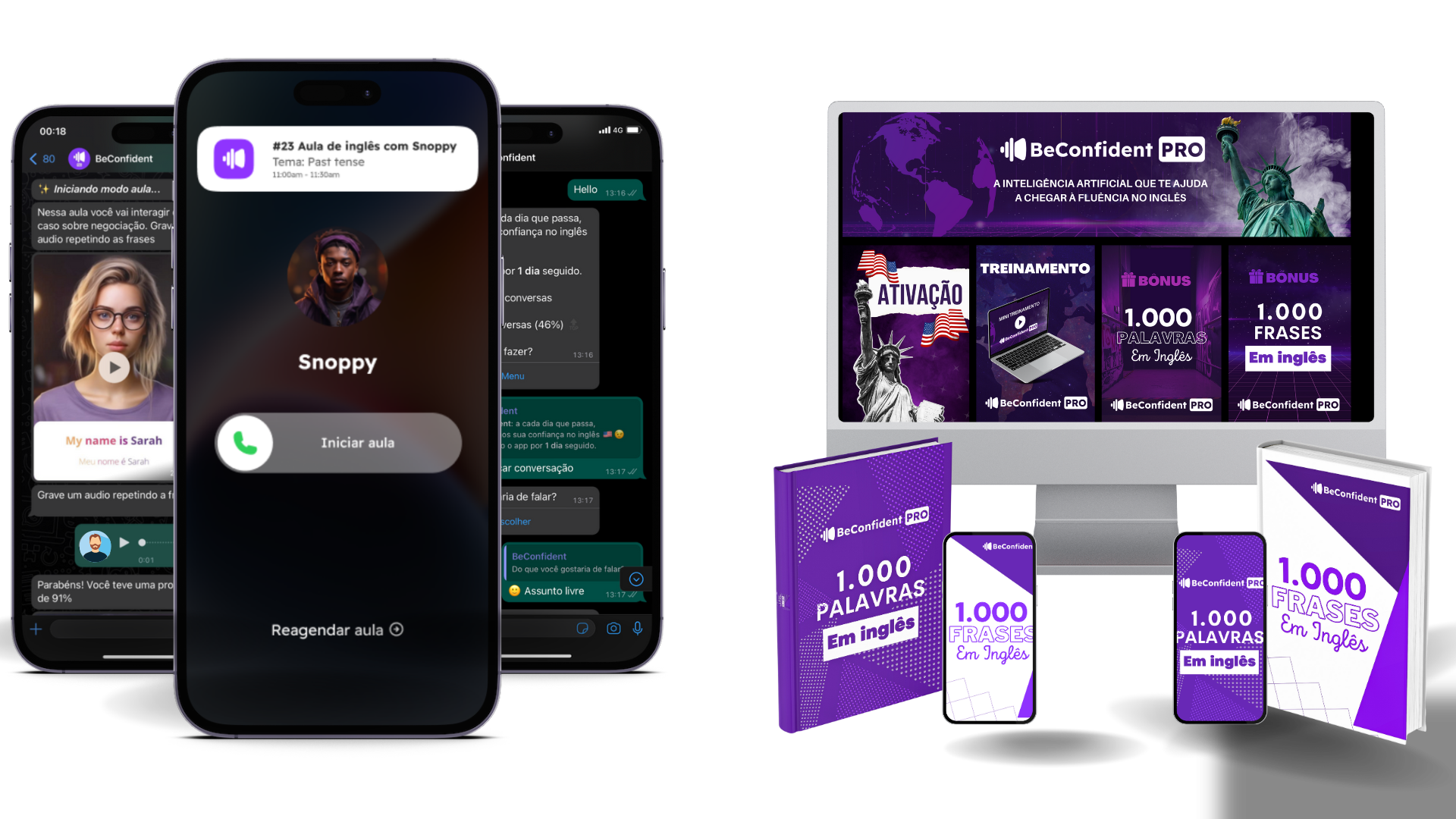 BeConfident | Conversação de inglês com nativos no WhatsApp
